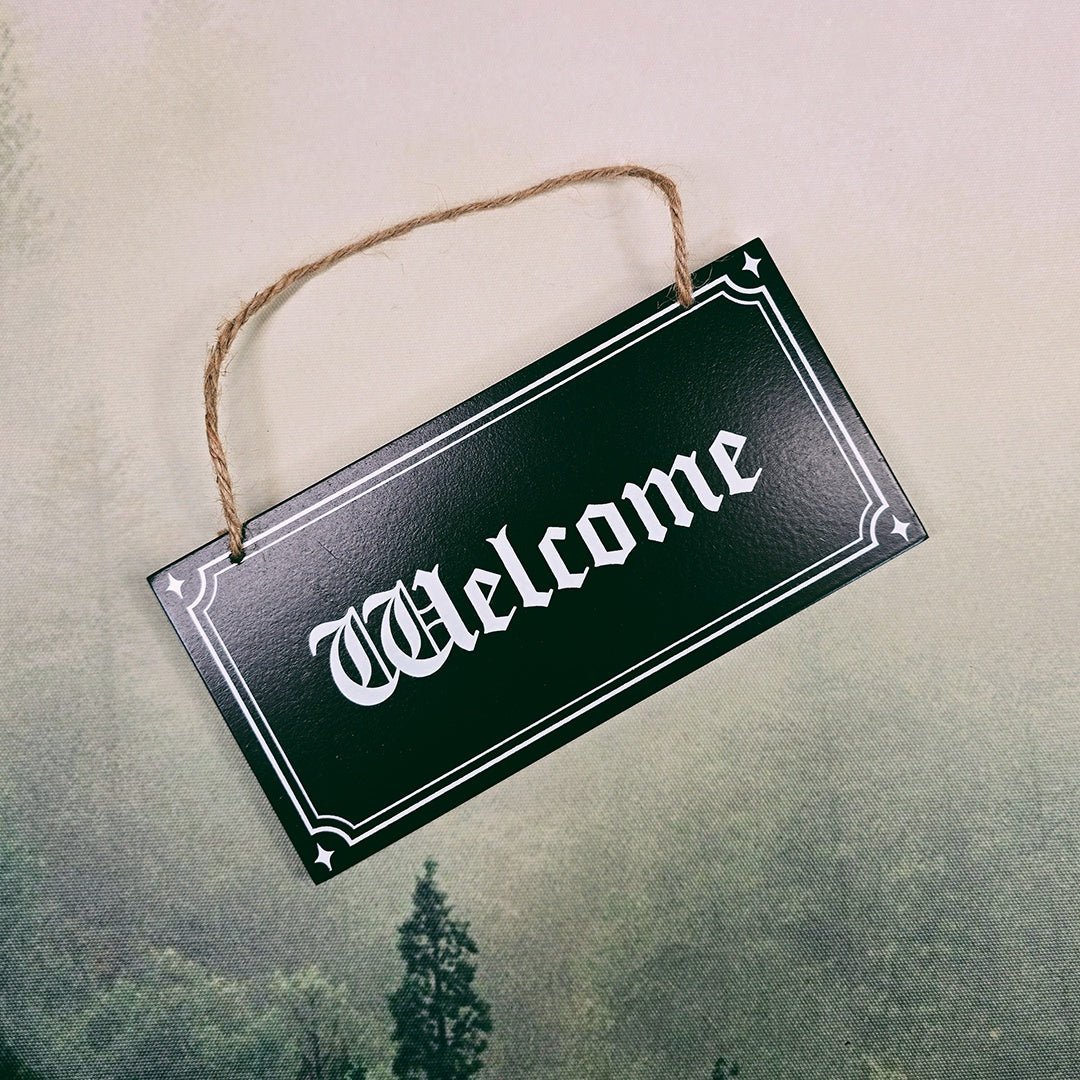 Welcome Hanging MDF Sign