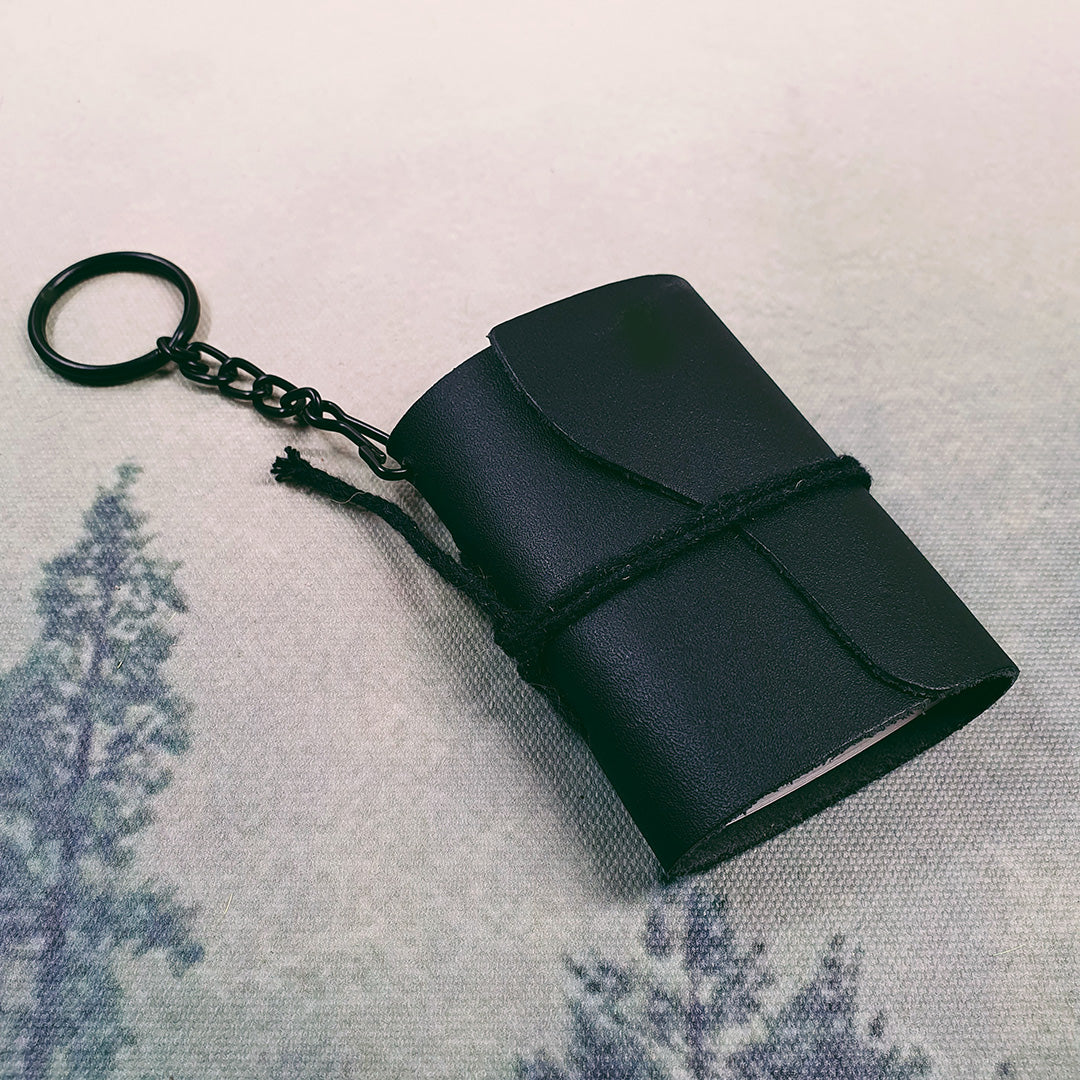 Mini Leather Notebook Keyring