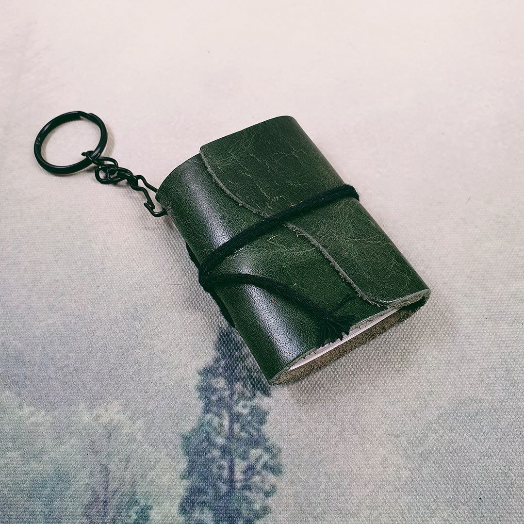 Mini Leather Notebook Keyring