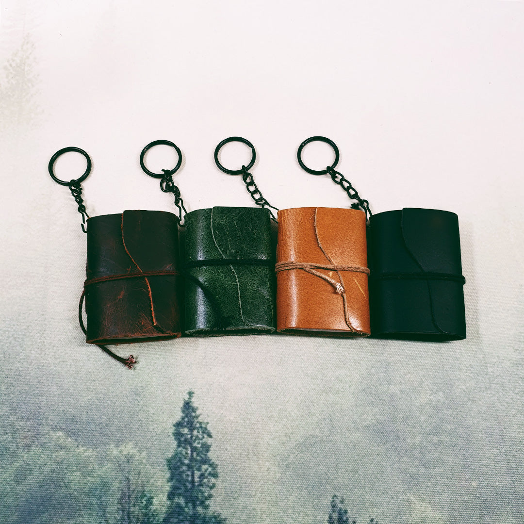 Mini Leather Notebook Keyring