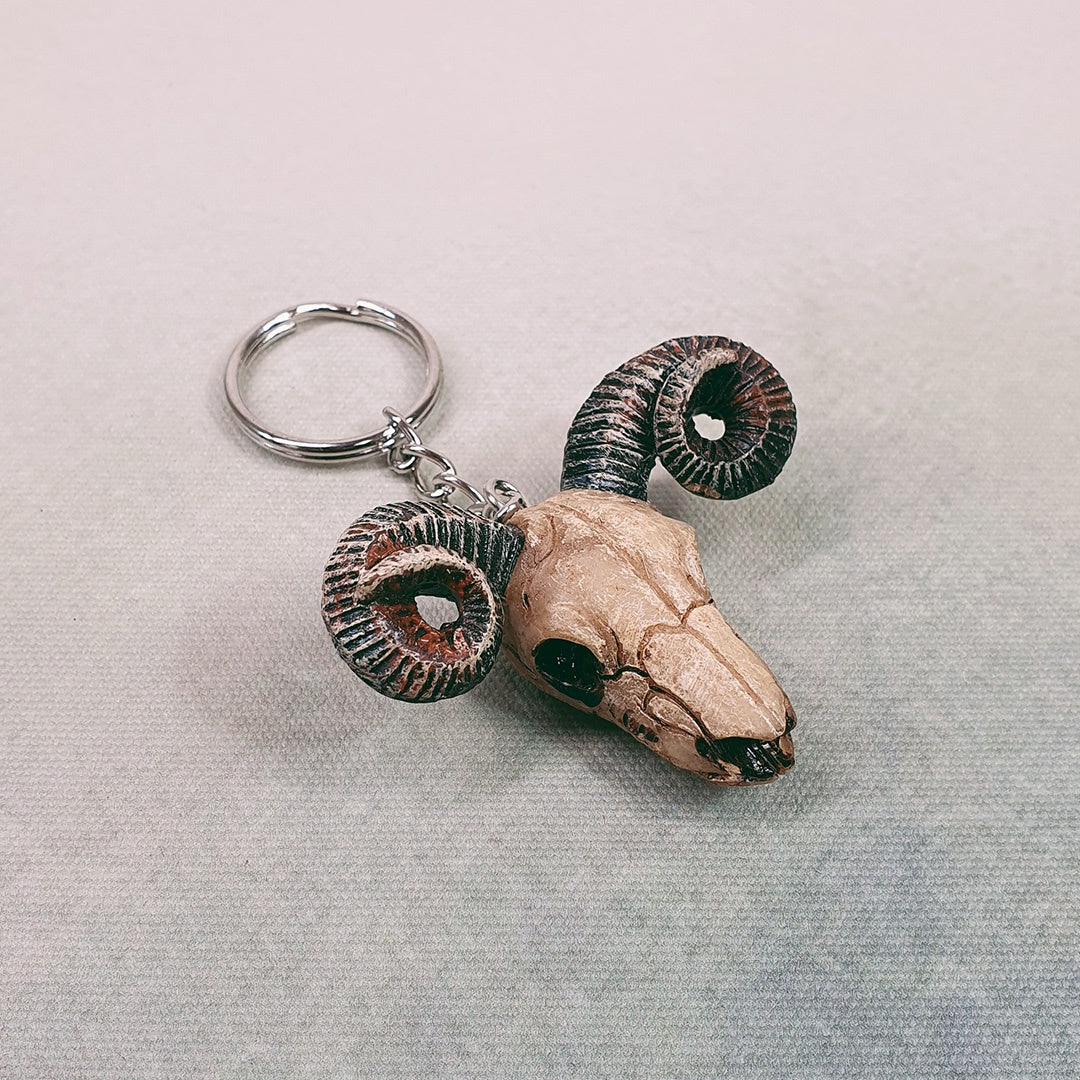 Ram Skull Keyring