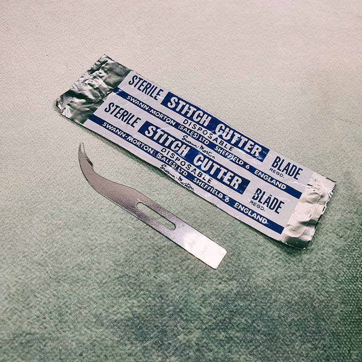 Vintage Carbon Steel Sterile Stitch Cutter Single Foil Pack